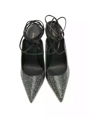 LE SILLA Embellished Stiletto Pumps With Ankle Ties - Black