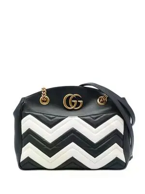 Gucci 2016-2026 Medium Gg Marmont Matelasse Leather Chain Shoulder Bag - Black