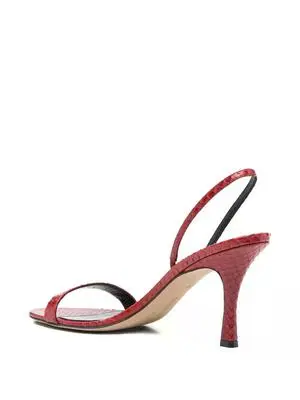 THE ROW Ella Snakeskin-effect Slingback Sandals - Red
