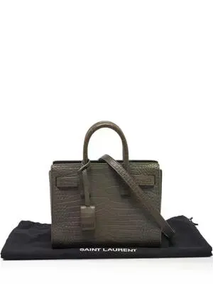 Saint Laurent Sac De Jour Crocodile-embossed Tote Bag - Grey