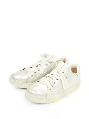Prada Metallic-effect Lace-up Sneakers