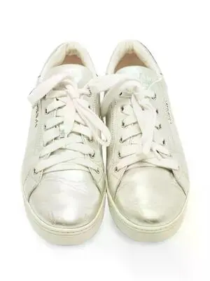 Prada Metallic-effect Lace-up Sneakers