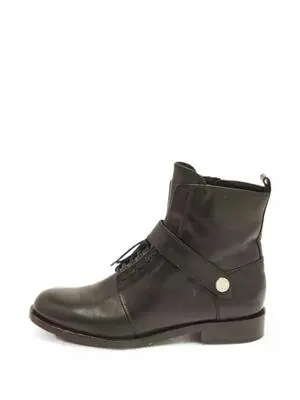 Fendi Buckled Lace-up Combat Boots - Black