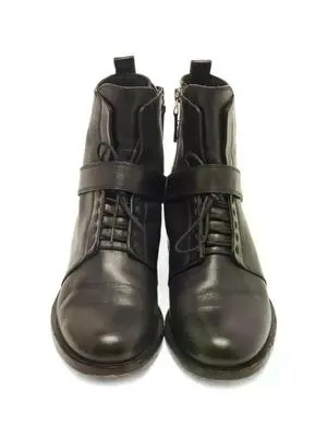 Fendi Buckled Lace-up Combat Boots