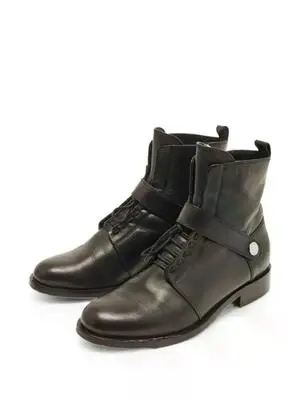 Fendi Buckled Lace-up Combat Boots