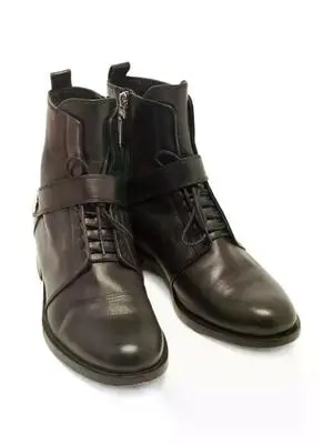 Fendi Buckled Lace-up Combat Boots