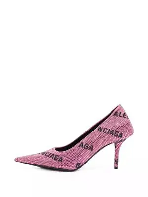 Balenciaga Knife Crystal-embellished Pumps - Pink