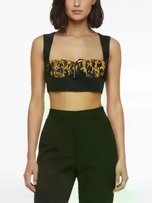 Versace Barocco Print Bustier Top - Black