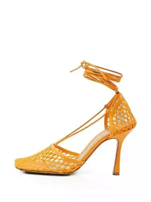 Bottega Veneta Stretch Square-toe Sandals - Orange