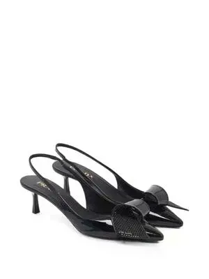 Prada Bow-detail Pointed-toe Slingback Heeled Pumps