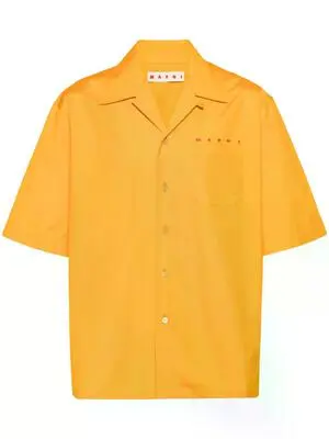 Marni Logo-print Poplin Shirt - Orange