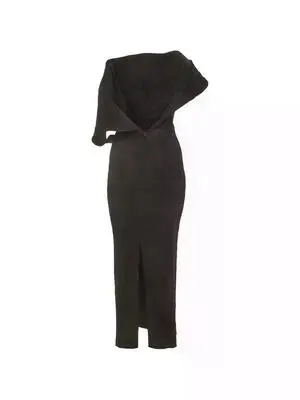 Magda Butrym Plissé Draped Maxi Dress - Black