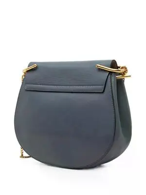 Chloé 2015 Small Bicolor Smooth And Grained Calfskin Drew Crossbody Bag - Blue
