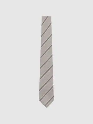 REISS Cucire Wool Striped Neck Tie