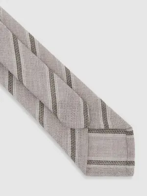 REISS Cucire Wool Striped Neck Tie