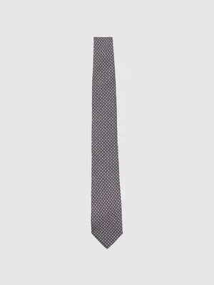 REISS Silk Micro Paisley-print Tie
