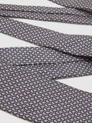 REISS Silk Micro Paisley-print Tie