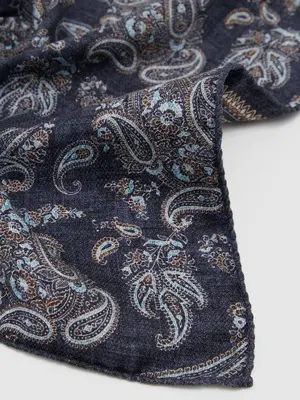 REISS Silk Square-medallion Paisley Pocket Square