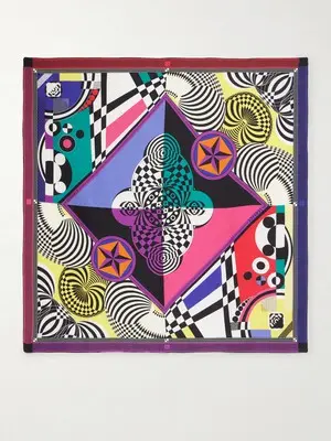 Versace Medusa Collage Print Silk Foulard