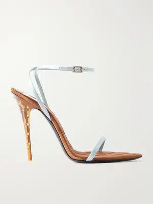 Saint Laurent Ivresse 110 Crystal-embellished Satin Sandals