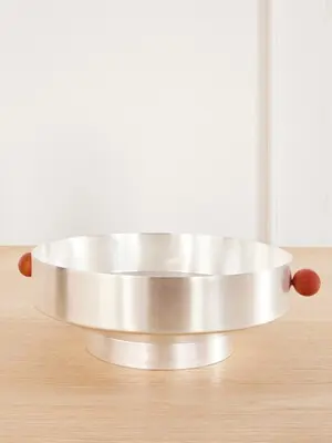 NATALIA CRIADO Plated And Stone Bowl - Silver