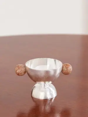 NATALIA CRIADO Plated And Stone Egg Cup - Silver