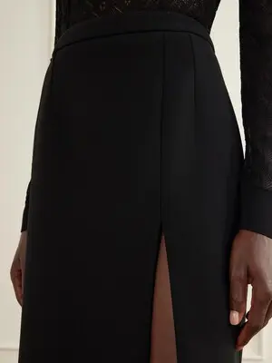 Dolce & Gabbana Front-slit Wool Midi Skirt