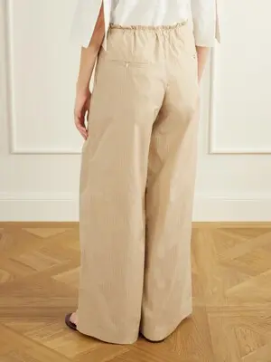 KALLMEYER Wesley Striped Cotton-taffeta Wide-leg Pants - Neutrals