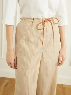 KALLMEYER Wesley Striped Cotton-taffeta Wide-leg Pants - Neutrals