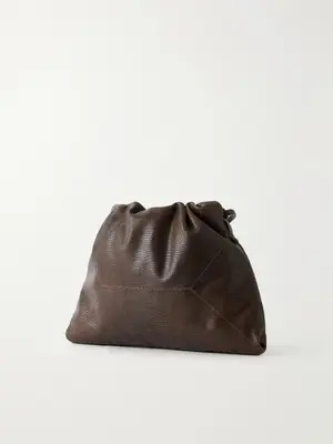 Brunello Cucinelli Monili-embellished Lizard-effect Leather Shoulder Bag