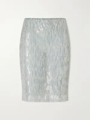 ILKYAZ OZEL Ani Crystals Embellished Mini Skirt - Silver