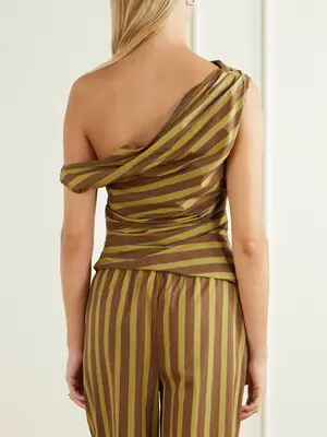 Staud Phare Striped Cotton-blend Poplin Blouse
