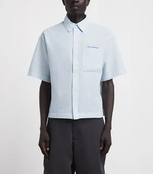 ABOUT:BLANK Seersucker Embroidered Shirt