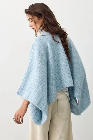 Free People Phoebe Poncho - Denim