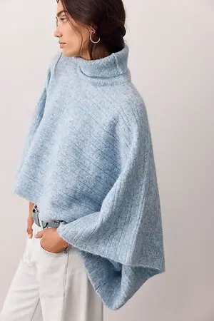 Free People Phoebe Poncho - Denim