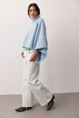 Free People Phoebe Poncho - Denim