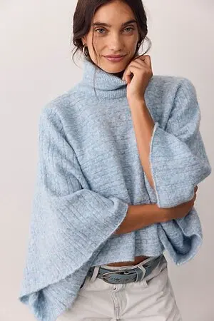 Free People Phoebe Poncho - Denim