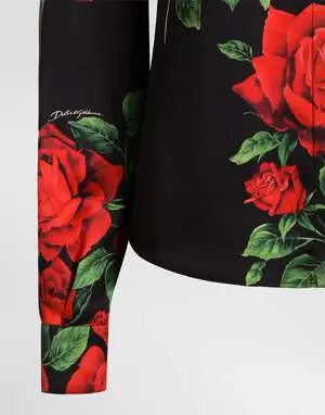 Dolce & Gabbana Rose-print Satin Shirt - Multicolor