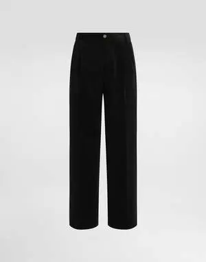 Dolce & Gabbana Velvet Trousers Pants And Shorts - Blue
