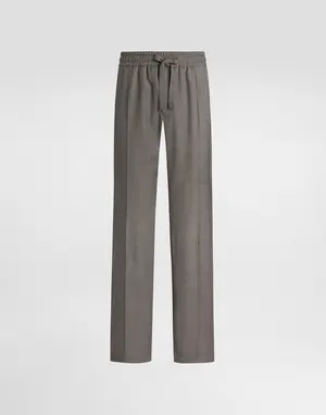 Dolce & Gabbana Bird's Eye Wool Jogging Trousers Pants And Shorts - Multicolor