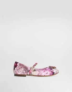 Dolce & Gabbana Brocade Ballet Flats With Brooch Detailing - Multicolor
