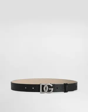 Dolce & Gabbana Calfskin Logo Belt Accessories - Black