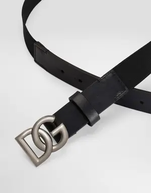 Dolce & Gabbana Calfskin Logo Belt Accessories - Black