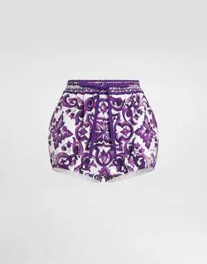 Dolce & Gabbana Majolica Print Poplin Shorts - Multicolor