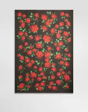 Dolce & Gabbana 135x200 Rose-print Cashmere Blend Stole Scarves And Silks - Multicolor
