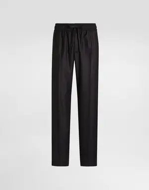 Dolce & Gabbana Bird's Eye Wool Jogging Trousers Pants And Shorts - Multicolor