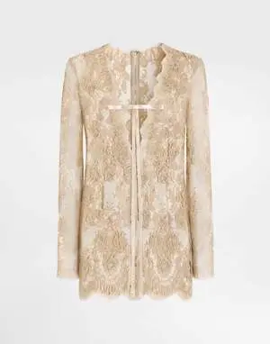 Dolce & Gabbana Lace Midi Dress - Beige