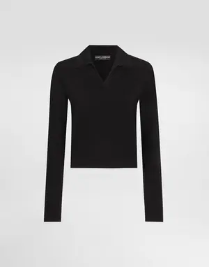Dolce & Gabbana Cashmere Polo Pullover Sweaters And Cardigans - Black