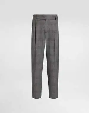 Dolce & Gabbana Glen Plaid Virgin Wool Trousers Pants And Shorts - Multicolor
