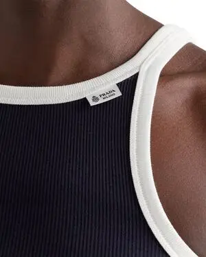 Prada Ribbed Knit Tank Top